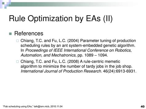 Ppt Scheduling Of Wafer Fabrication Facilities Using Evolutionary