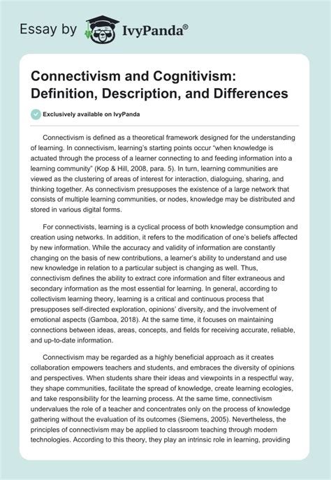 Connectivism And Cognitivism Definition Description And Differences