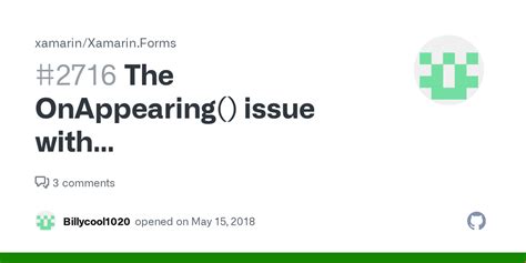 The OnAppearing Issue With Navigation PushAsync Issue 2716 Xamarin Xamarin Forms GitHub