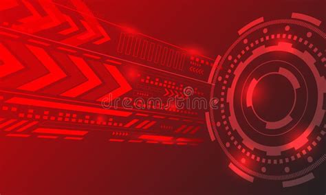 Red Circuit Circles Connecting Network Technology Abstract Background
