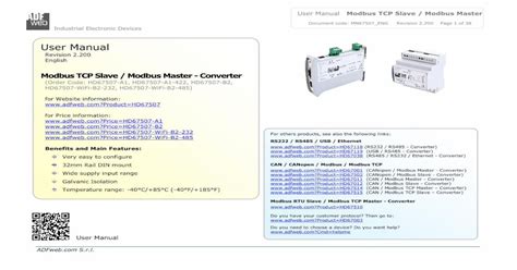 Download Pdf Modbus Tcp Slave Modbus Master · Pdf Fileuser Manual
