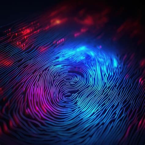 Premium Ai Image Holographic Digital Fingerprint Cyber Security