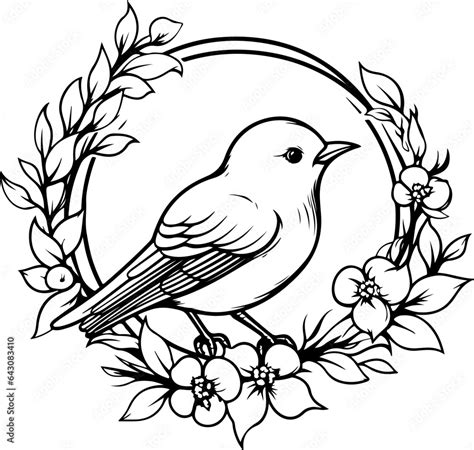 Bird With Wreath Svg Bird Wreath Svg Bird Svg Wreath Svg Flower