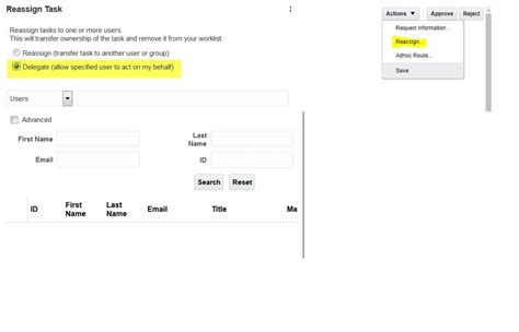 Req Approval Actions Reassign Functionality Reassign Vs Delegate And Adhoc Route Options