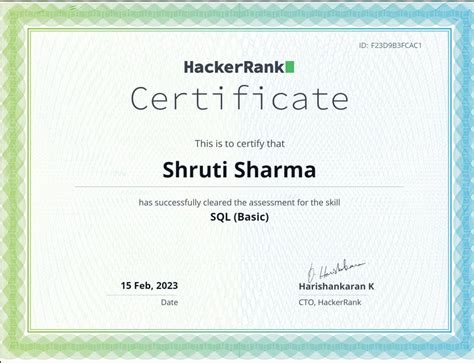 Shruti Sharma On Linkedin Sql Hackerrank