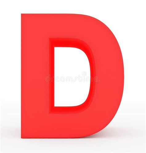 Rojo De La Letra D 3d En Blanco Stock De Ilustración Ilustración De