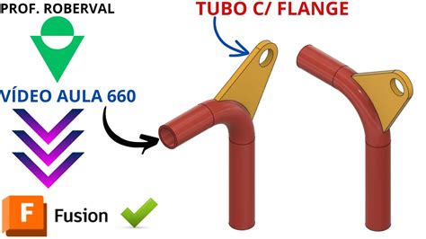 aula 660 modelamento do tubo com flange angular no autodesk fusion