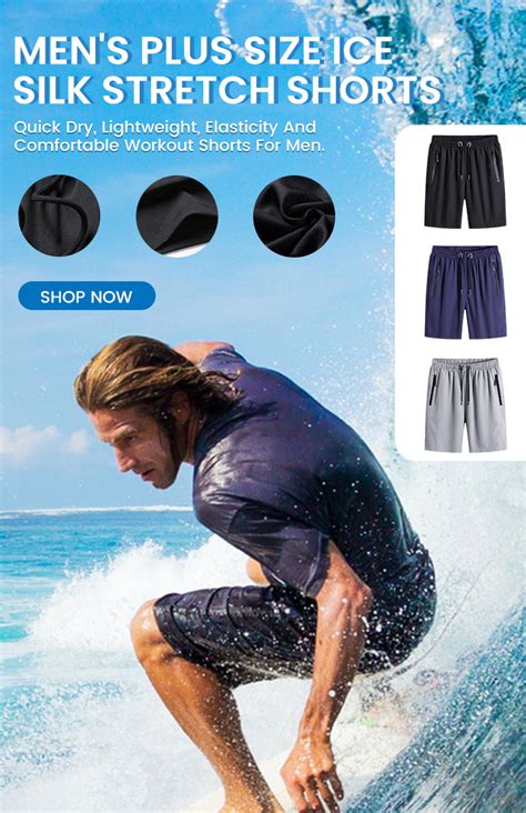 Mens Plus Size Ice Silk Stretch Shorts Shiptosail Us