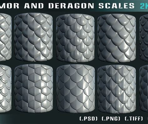 Artstation 65 Armor And Dragon Scales Alpha Vol 01 Brushes