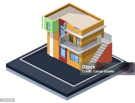 아이소메트릭 3d 평면 일러스트 벡터 디자인 주택 시 0명에 대한 스톡 벡터 아트 및 기타 이미지 0명 3차원 형태 개념