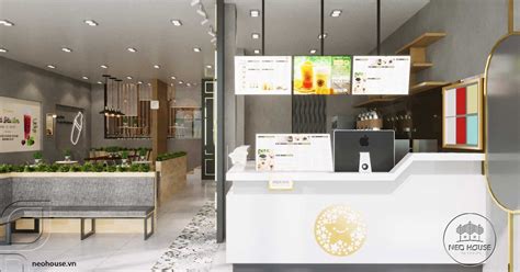 Mẫu thiết kế nội thất cửa hàng trà sữa Tocotoco Nha Trang Autodesk