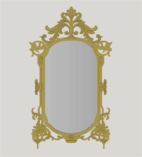 Decorative Mirror With Golden Border And Pattern Sketchup Thousands