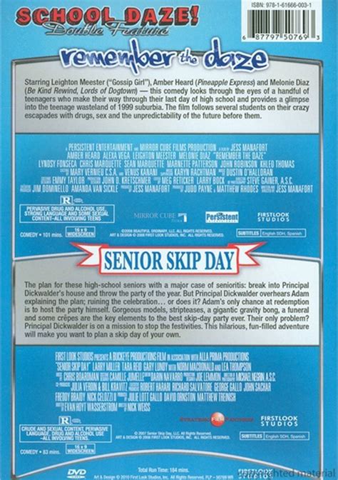 School Daze Remember The Daze Senior Skip Day Double Feature Dvd