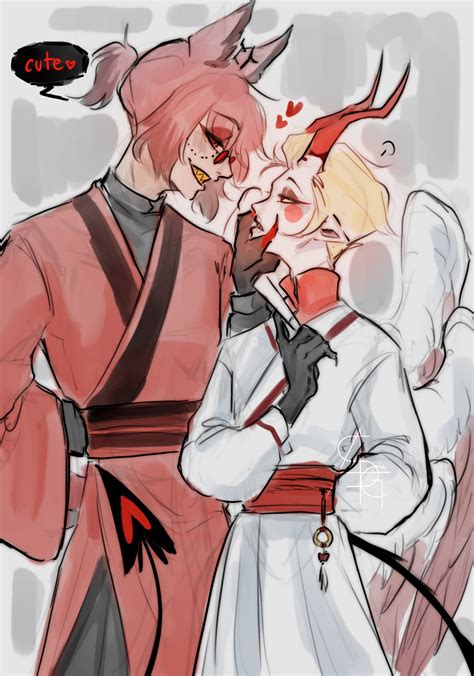 Lucifer Morningstar And Alastor Hazbin Hotel Drawn By Latenightaugust