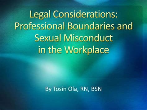 Legal Considerations Sexual Misconduct In The Workplace Ppt