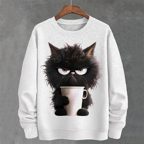Teacup Kitten Cat Hoodie 3d Print Womens Oversized Long Sleeve