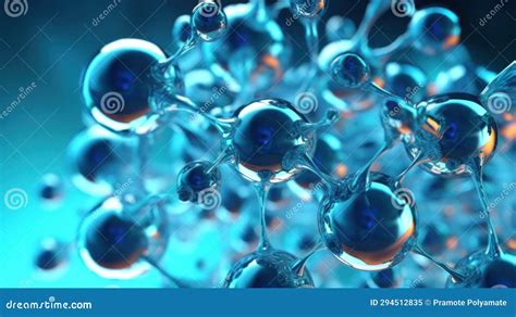 Abstract Of Hyaluronic Acid Molecules Hydrated Chemicals Molecular