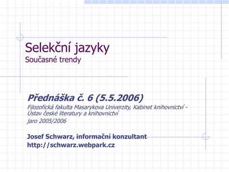 PPT Selekční jazyky Současné trendy PowerPoint Presentation free