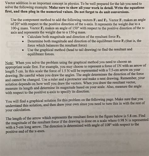 Solved Vector Addition Is An Important Concept In Physics Chegg