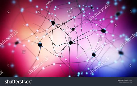 3d Illustration Transmitting Synapseneuron Nerve Cell Stock