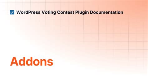 addons wordpress voting contest plugin documentation