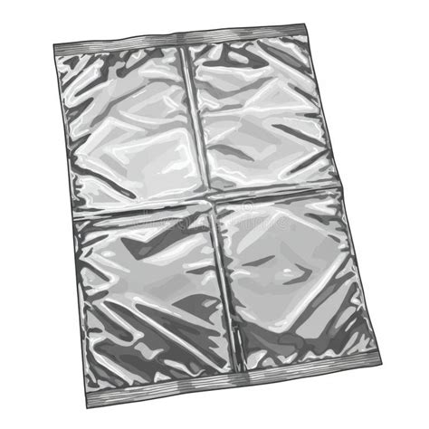 Grey Plastic Packaging Sheet With Folds Stock Illustration