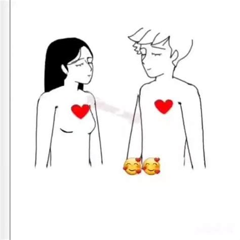 Two People Standing Next To Each Other With Hearts On Their Chest