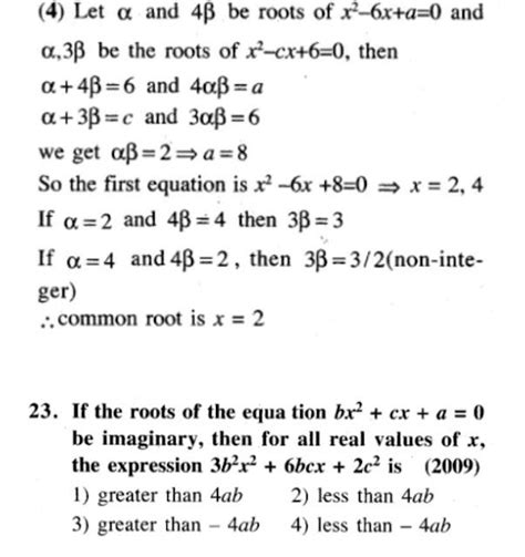 Theory Of Equation Quadratic Equation For Jee Mains Advance Artofit