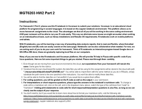 Mgt6203 Hw2 Part 2 No Description Mgt6203 Hw2 Part 2 Instructions