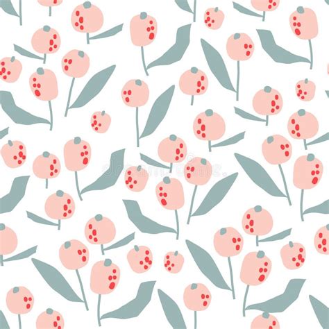Seamless Pattern With Flowers In Simple Style Creative Floral Pastel