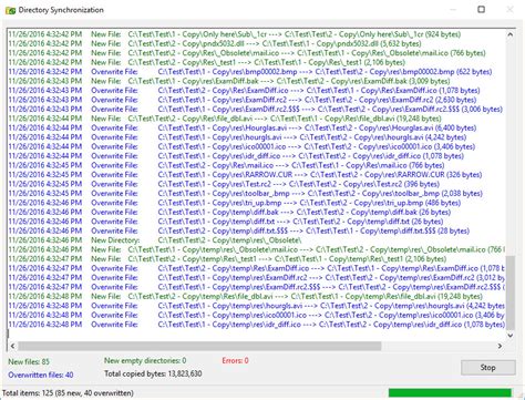 examdiff pro help directory synchronization dialog