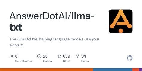 Github Answerdotai Llms Txt The Llms Txt File Helping Language