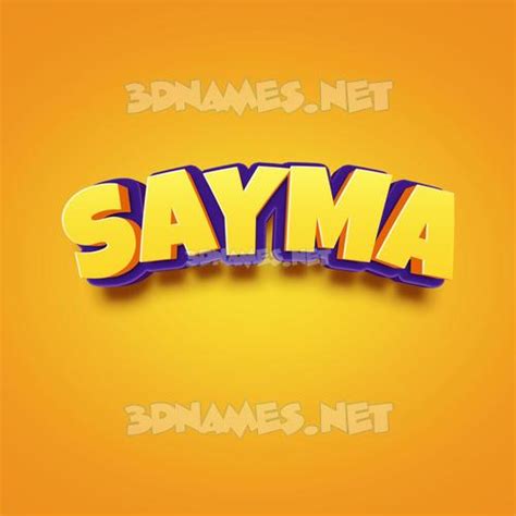 Preview Of Orange Toon 3d Name For Sayma