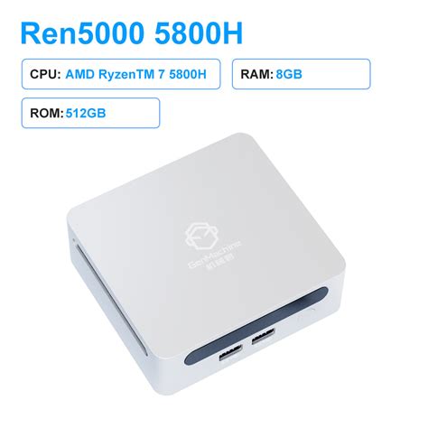GenMachine AMD Ryzen 7 5800H Mini PC TDP 54W Windows11 8 Cores 16 Threads WiFi6 BT5 2 DDR4