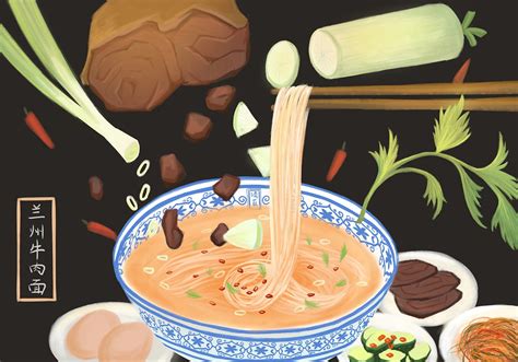 兰州牛肉面海报插画小汤圆na 站酷zcool