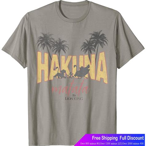 ดิสนีย์ร์ตูนพิมพ์ฤดูร้อน ย์เสื้อยืด Disney Lion King Vintage Hakuna