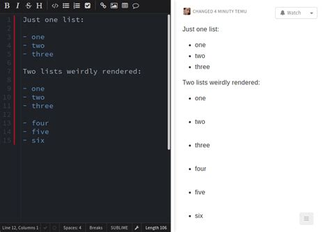 weird rendering of 2 unordered lists · issue 159 · hackmdio hackmd io