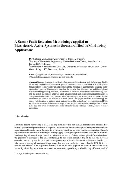 Pdf A Sensor Fault Detection Methodology Applied To Piezoelectric