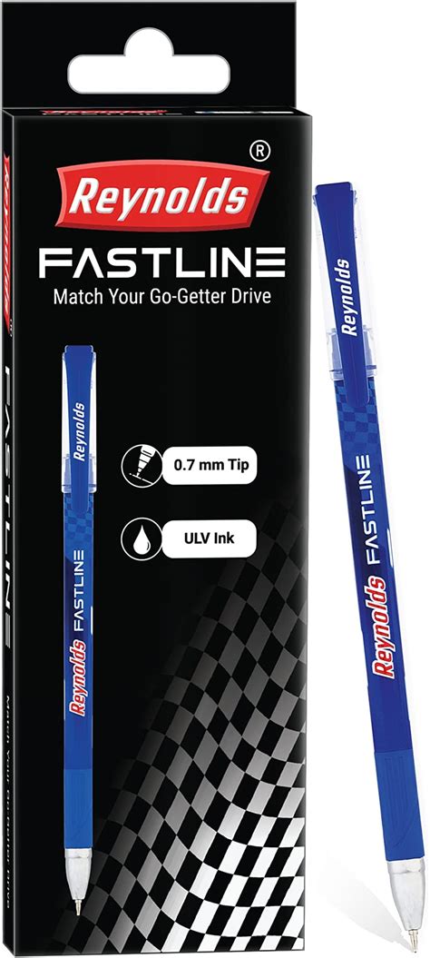 Reynolds Fastline 10ct Hanger Blue Ball Point Pen Set With