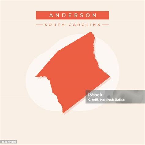 Anderson 지도의 벡터 일러스트 레이 션 벡터 사우스 캐롤라이나 0명에 대한 스톡 벡터 아트 및 기타 이미지 0명