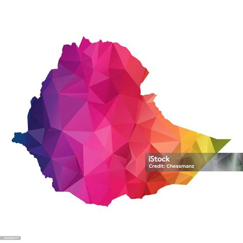 Abstract Polygon Map Vector Illustration Low Poly Color Rainbow