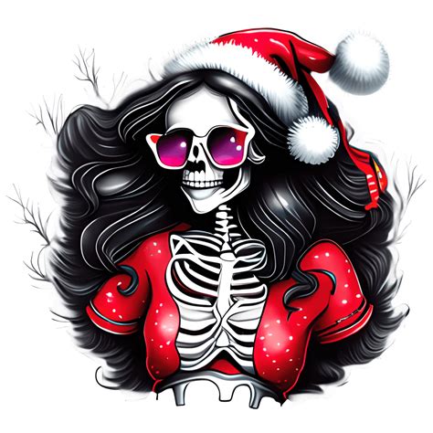 Lady Skeleton Wearing Sunglasses And A · Creative Fabrica