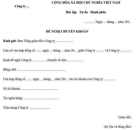 Tham khảo giấy đề nghị thanh toán có cần đóng dấu