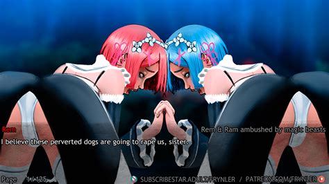 Rezero Rem And Ram Ambushed By Magic Beasts Vn Comic By Frynler