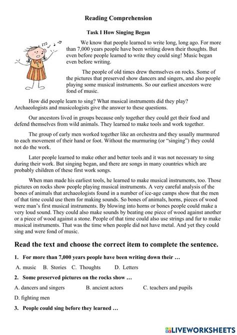 Reading Comprehension Online Exercise For Grade 8 Reading Comprehension Learning To Write
