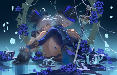 Jessica Wijaya Furina Genshin Impact Genshin Impact Light Blue Hair Unfinished Ahoge