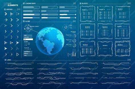 Premium Vector Futuristic Scifi Hud Elements Set