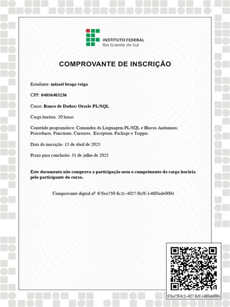 Bancodedadosoracleplsql Comprovantedeinscrição3160345 Pdf