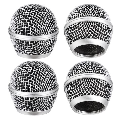 Facmogu 4pcs Microphone Head Replace Grille Mic Replacement Ball Head