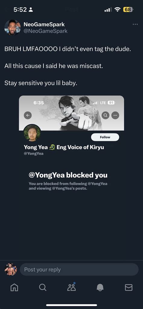 Neo Blocked Yong Yea Kiryu Dub Controversy Know Your Meme
